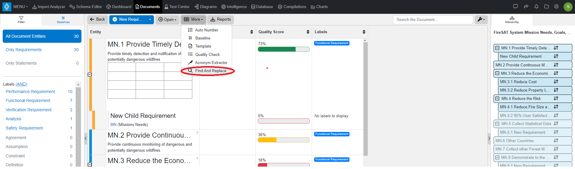 Documents View Toolbar Features